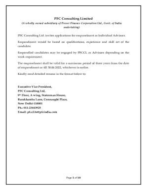 Fillable Online Empanelment of State Monitoring Consultants Fax Email Print - pdfFiller