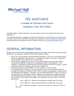 Fillable Online michaelhall co Fee Assistance Program (FAP) - Students ...