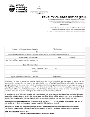 Fillable Online tro trafficpenaltytribunal gov Penalty Charge Notice ...