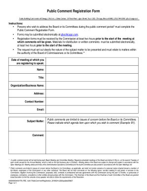 Fillable Online Public Comment Registration Form Fax Email Print ...