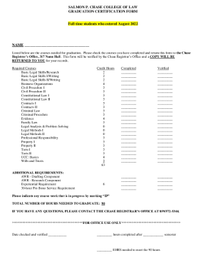Fillable Online Degree Check Sheets - Salmon P. Chase College of Law ...