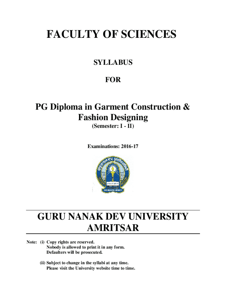 Fillable Online gndu ac (Semester: I - II) Fax Email Print - pdfFiller