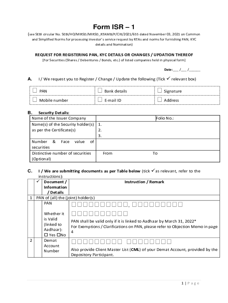 Fillable Online (see SEBI circular No Fax Email Print - pdfFiller