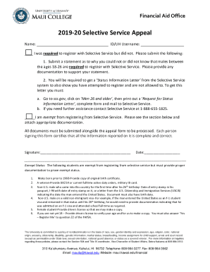 Fillable Online maui hawaii I was required to register with Selective ...