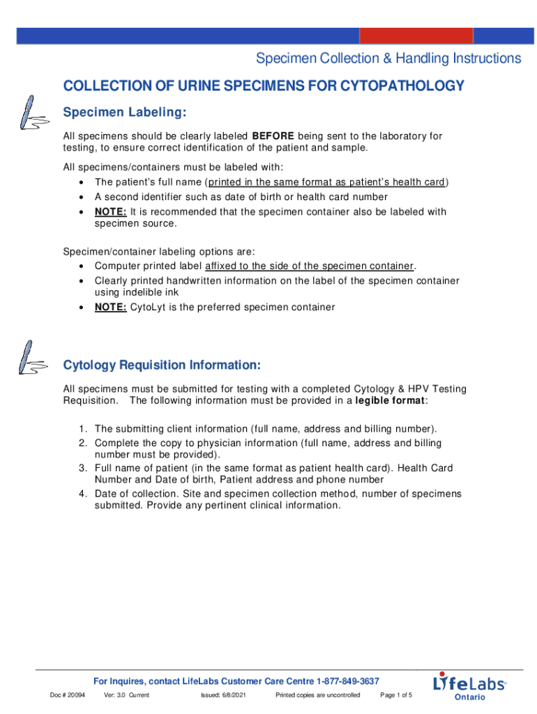 Fillable Online Specimen collection and handling best practices and ...