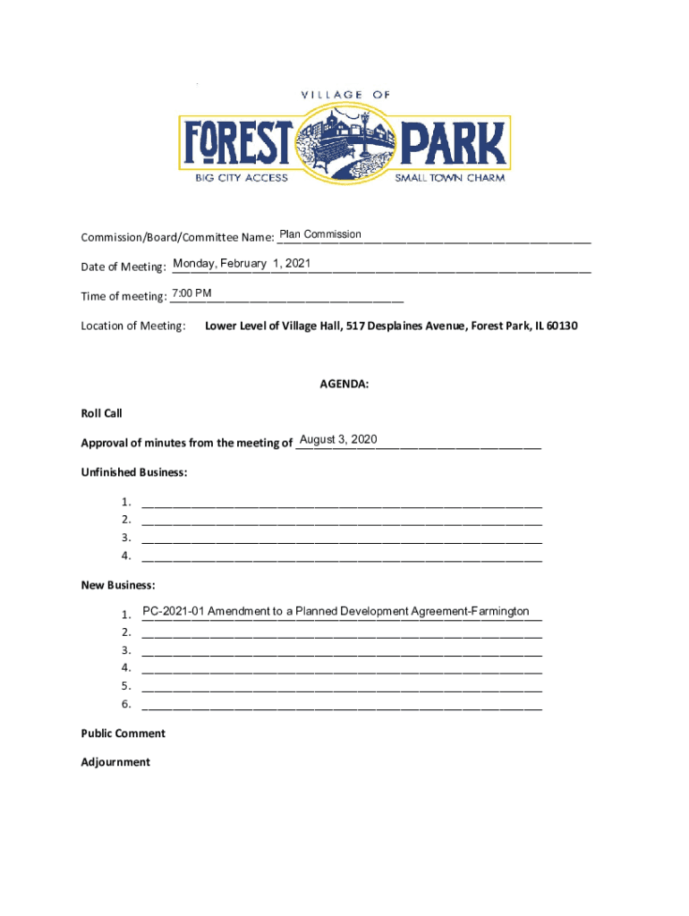 Fillable Online Village of Forest Park - 517 Des Plaines Ave - MapQuest ...