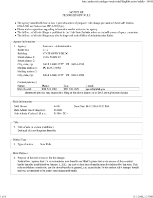 Fillable Online insurance utah Notice of Proposed New Rule - Utah ...