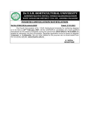 Fillable Online 5th Convocation Notification and Application forms Fax Email Print - pdfFiller