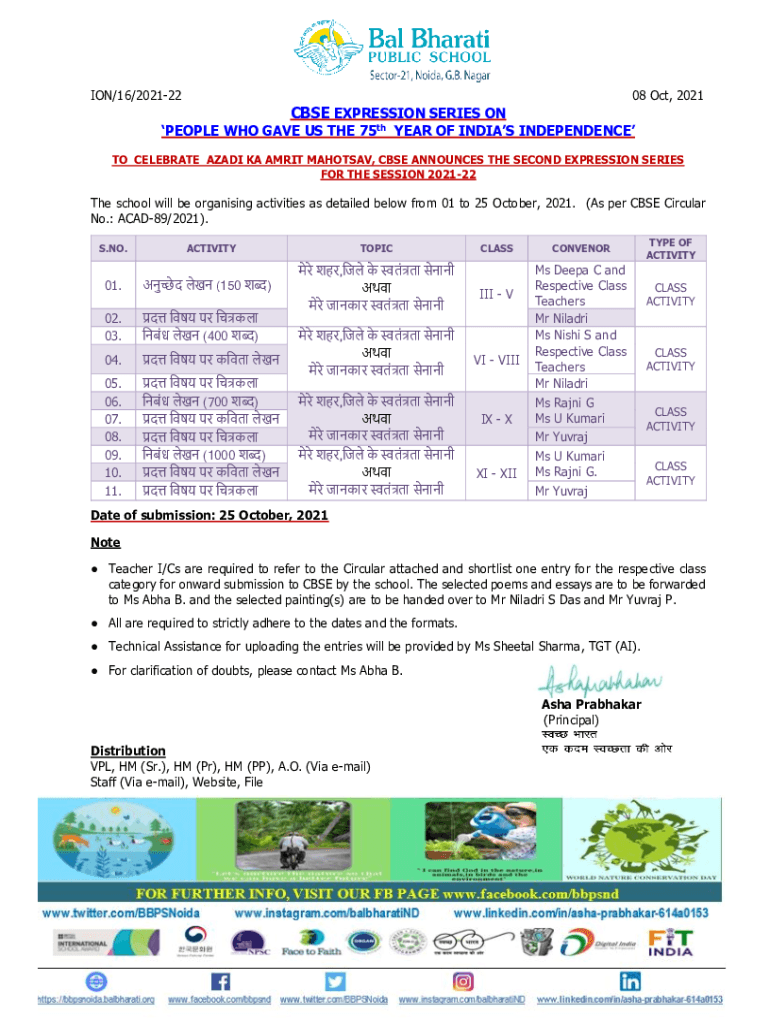 Fillable Online School Events & Activities - BBPS-Noida Fax Email Print ...