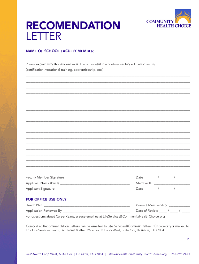 Fillable Online Letter of recommendation for teacher Full template + Sample Fax Email Print ...