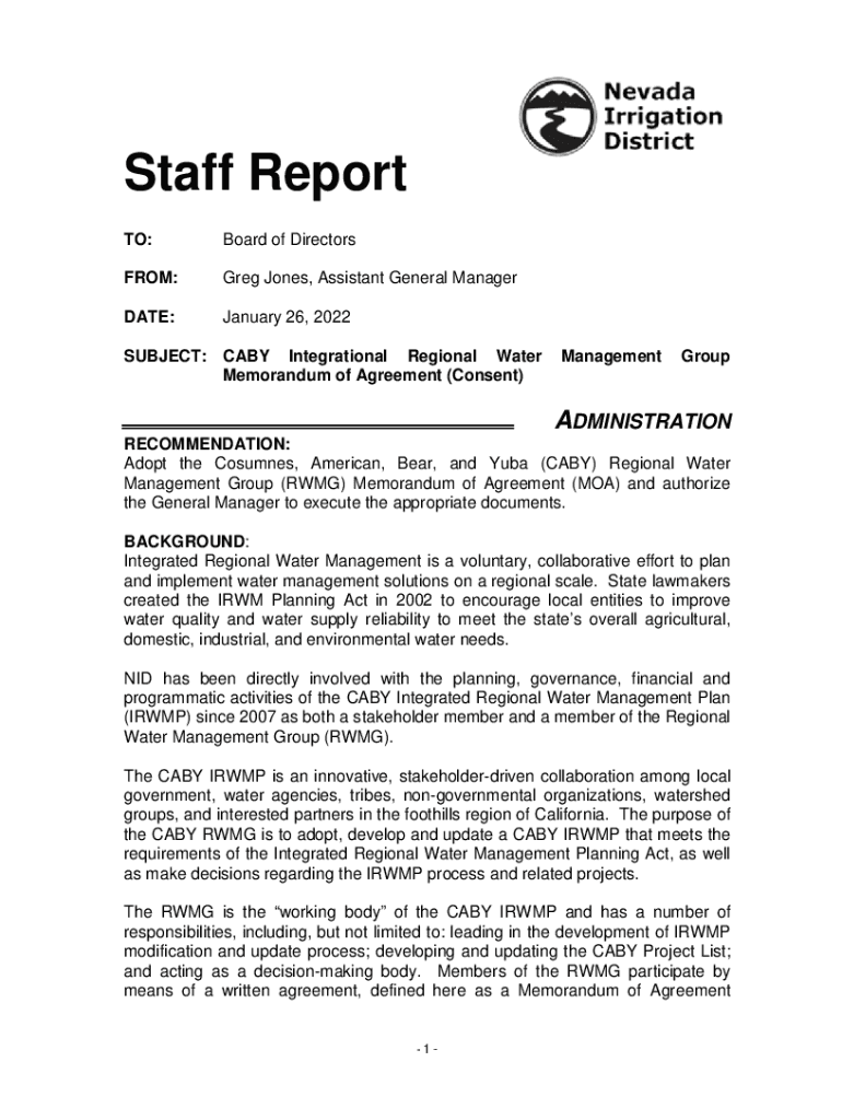 Fillable Online Memorandum of Understanding (MOU) Fax Email Print - pdfFiller