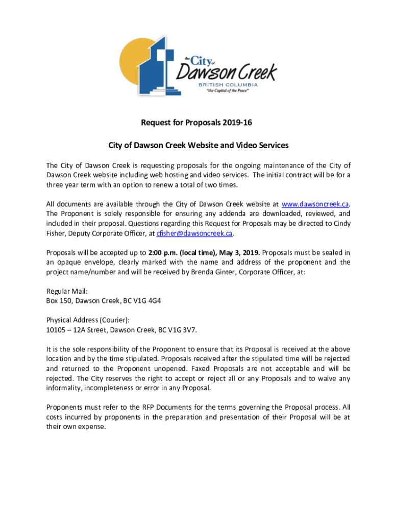 Fillable Online Request for Proposals (RFP): Solicitation Package ...