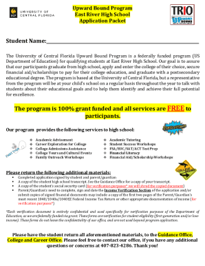 Fillable Online Upward Bound Program East River High School Application ... Fax Email Print ...
