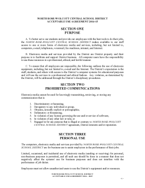 Fillable Online Acceptable Use Policy + Forms - North Collins Central ...