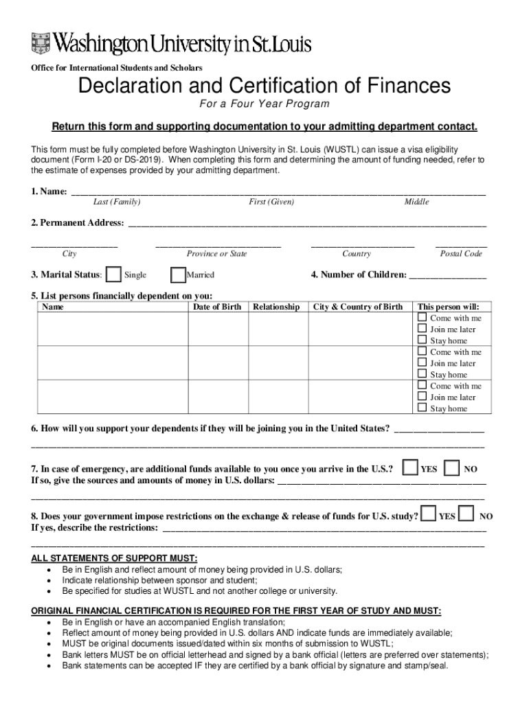 Fillable Online law wustl I-20 Application Form - Bloomfield College Fax Email Print - pdfFiller