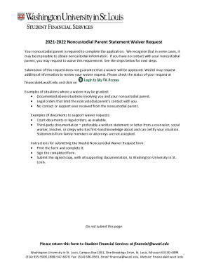 Fillable Online 2021-2022 Noncustodial Parent Statement Waiver Request ...