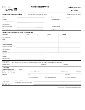 Remplissable En Ligne Fiche d'inscription - cole secondaire Andr-Laurendeau Fax Email Imprimer ...