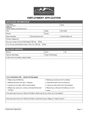 Fillable Online Employment Application - Eye Care Institute Fax Email Print - pdfFiller