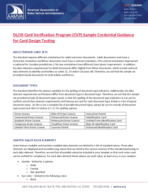 Fillable Online DL/ID Card Verification Program (CVP) Sample Credential ...