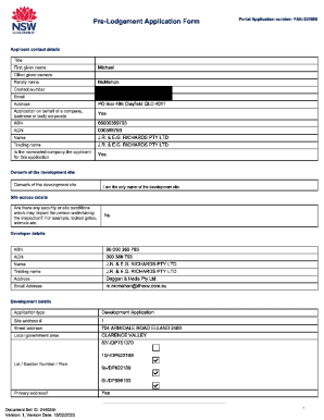 Fillable Online ECM2446384v1 Generated Pre-DA form. Generated Pre-DA ...