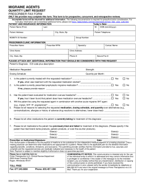Fillable Online Prior Authorization (PA) Form Antimigraine Agents ...