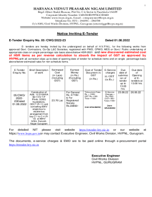 Fillable Online d) HARYANA VIDYUT PRASARAN NIGAM LIMITED HVPN Fax Email ...