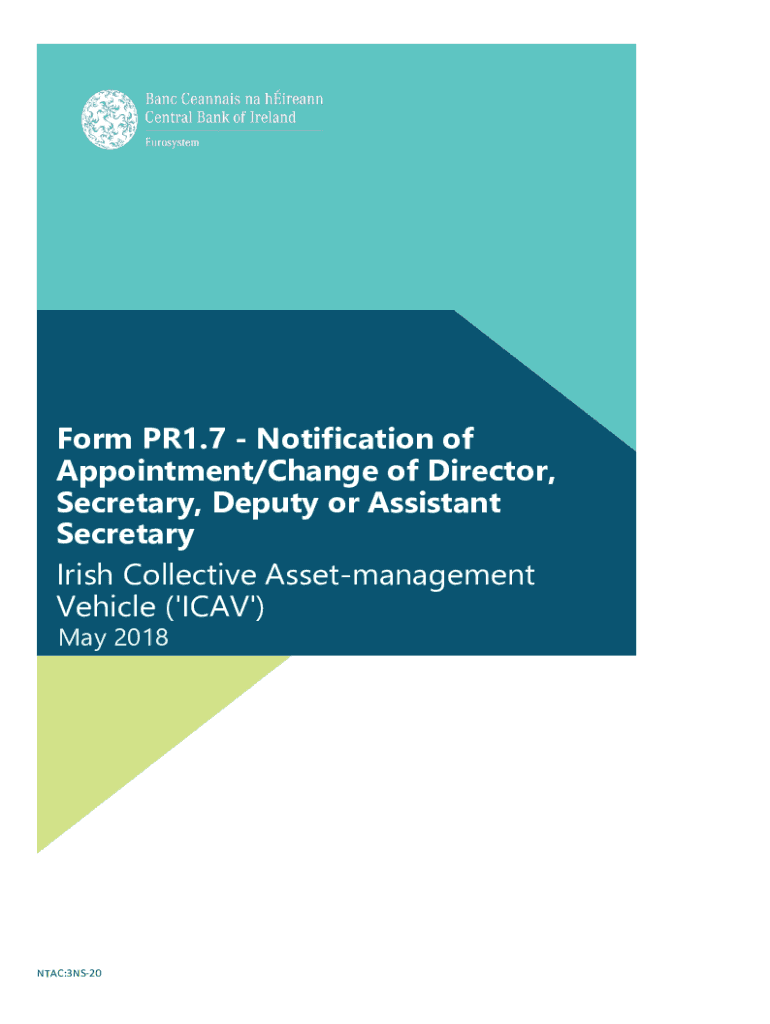 Fillable Online Form PR1.7 - Notification of Appointment/Change of ...