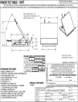 Fillable Online Hinge & Sliding Tilt Tables (EHTT) - Product Family ...