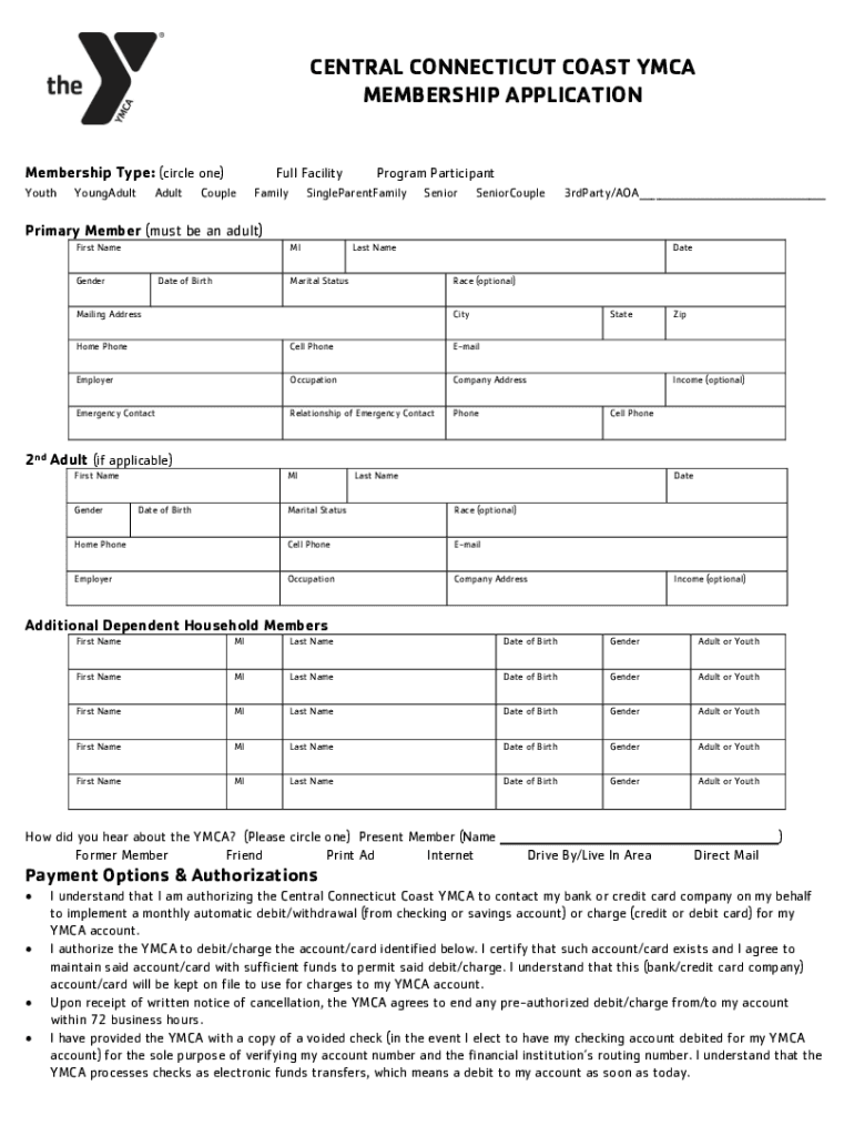 Fillable Online Manage Your Membership - Fylde Coast YMCA Y:Active Fax ...