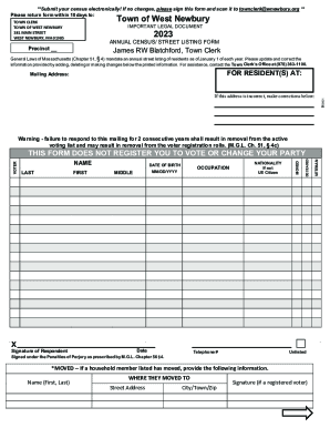 Fillable Online Census Form - Fill Out and Sign Printable PDF Template ...