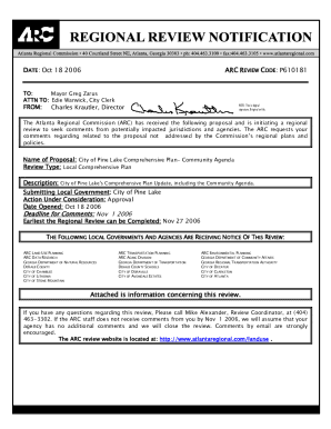 Fillable Online Regional Review Notification.doc Fax Email Print ...