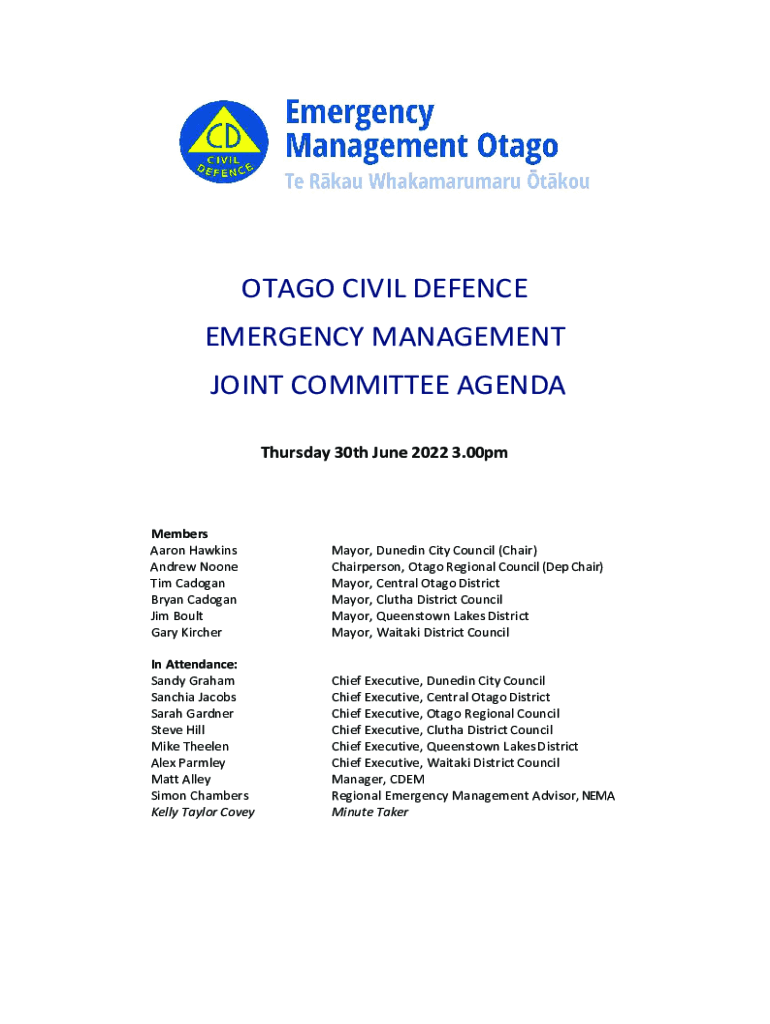 Fillable Online OTAGO CIVIL DEFENCE Fax Email Print - pdfFiller