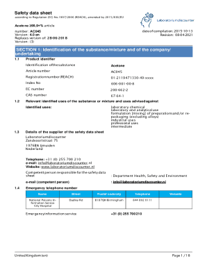 Fillable Online Safety Data Sheet: Acetone Fax Email Print - pdfFiller