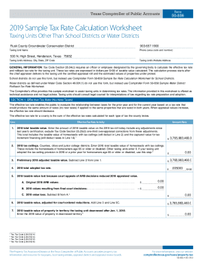 Fillable Online 2020 Tax Rate Calculation Worksheet - Rusk County ...