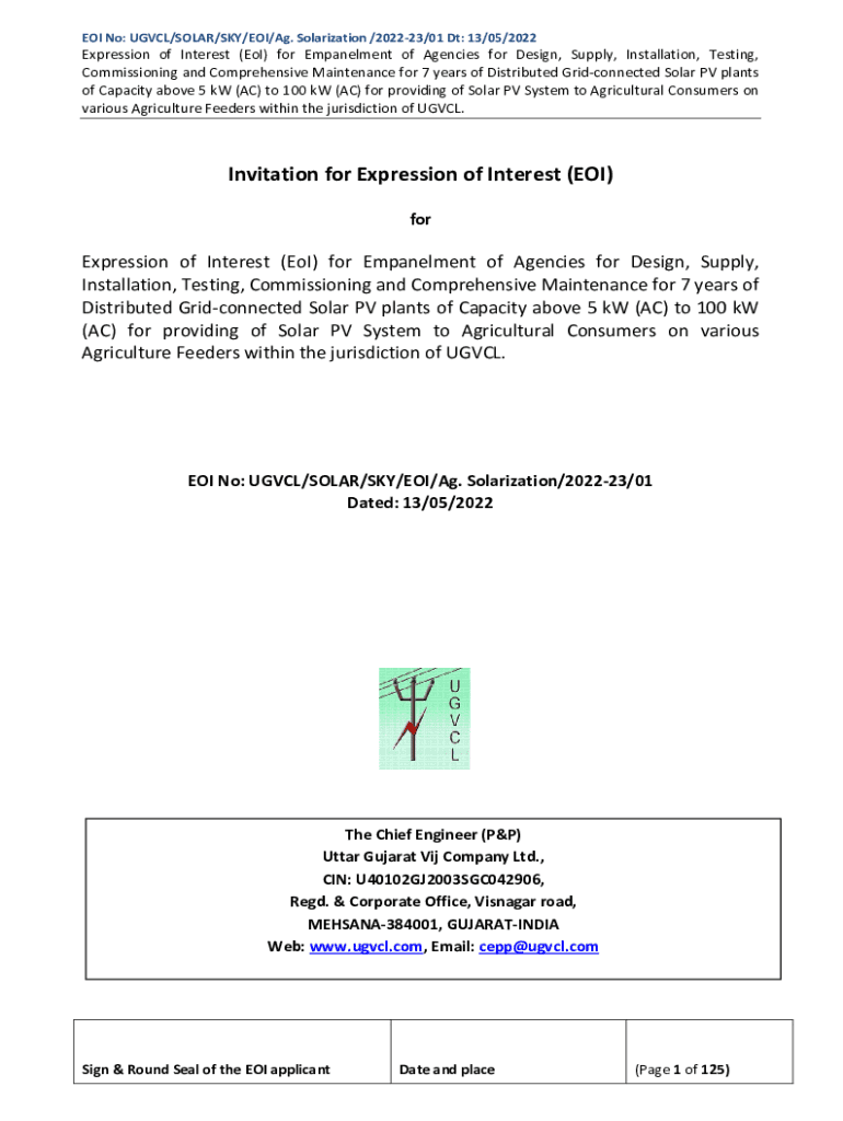 Fillable Online Invitation for Expression of Interest (EOI) - UGVCL's Fax Email Print - pdfFiller