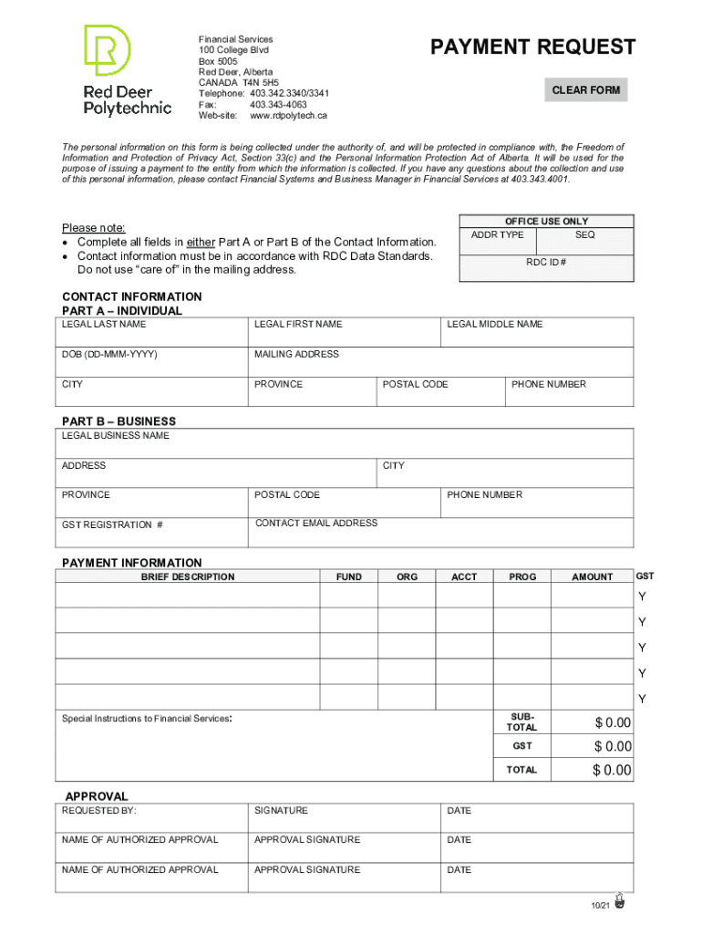 Fillable Online Payment Request. Financial Services Fax Email Print - pdfFiller