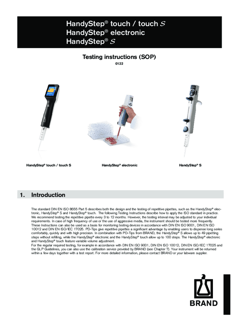 Fillable Online NEW! HandyStep touch Next generation repeating pipette ...
