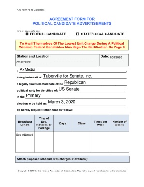 Fillable Online nab political advertising agreement forms (pb-18) Fax ...