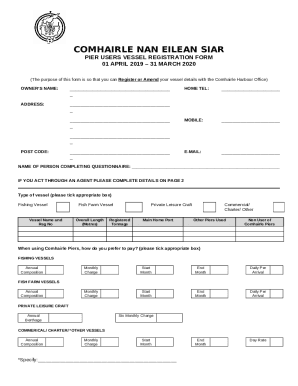 pier users vessel registration - Comhairle nan Eilean Siar - cne-siar ...