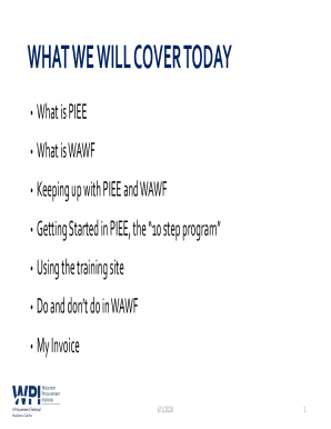 Fillable Online WHAT IS WAWF? (DoD) Wide Area Workflow (PIEE) - YouTube ...
