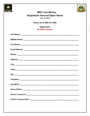Fillable Online MICC Fort McCoy Acquisition Forecast Open House ... - GovTribe Fax Email Print ...
