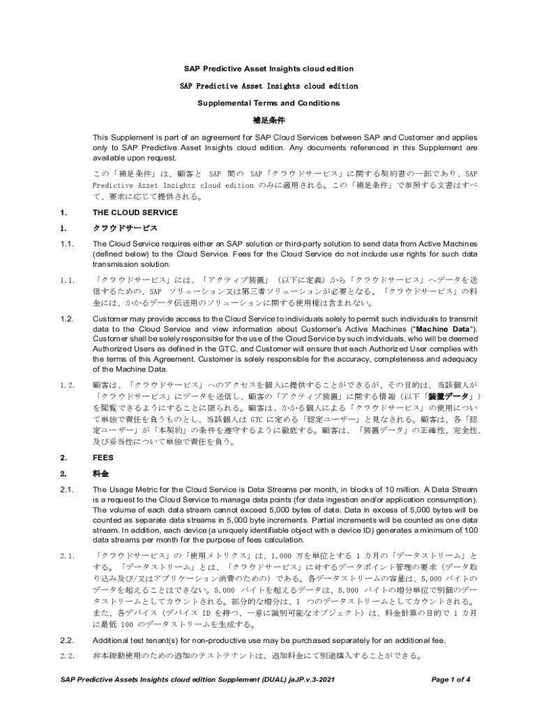 Fillable Online Predictive Maintenance with SAP Predictive Asset Insig ...