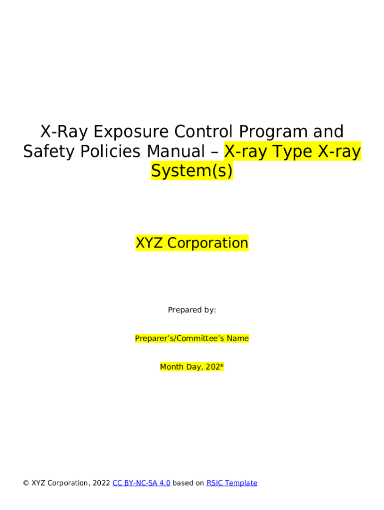 X-Ray Safety Manual - Office of Research Compliance Doc Template ...
