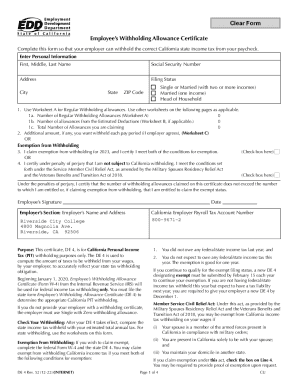 Fillable Online Employee's Withholding Allowance Certificate ...