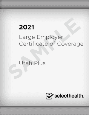 Fillable Online Sample Certificate of Coverage Small Employer UtahPlus ...