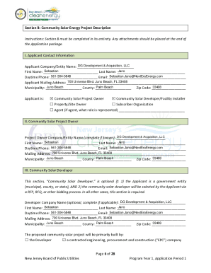 Fillable Online Community Solar Energy Pilot Program Application Fax Email Print - pdfFiller