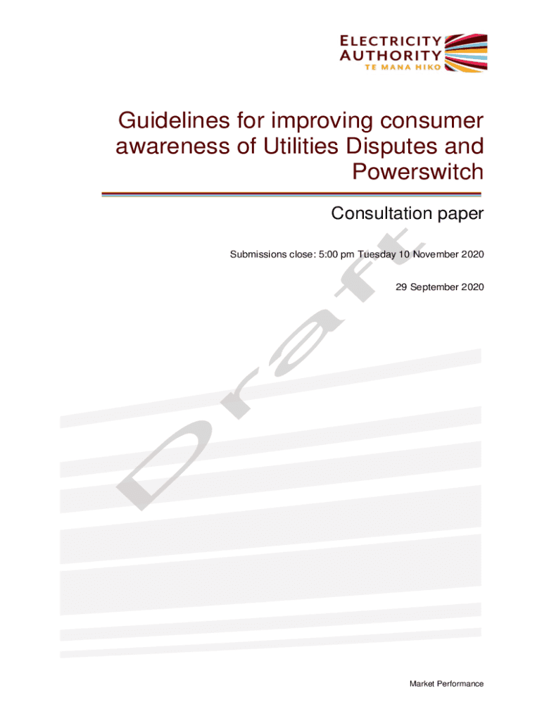 Fillable Online Long-form report. Guidelines for improving consumer awareness of Utilities ...