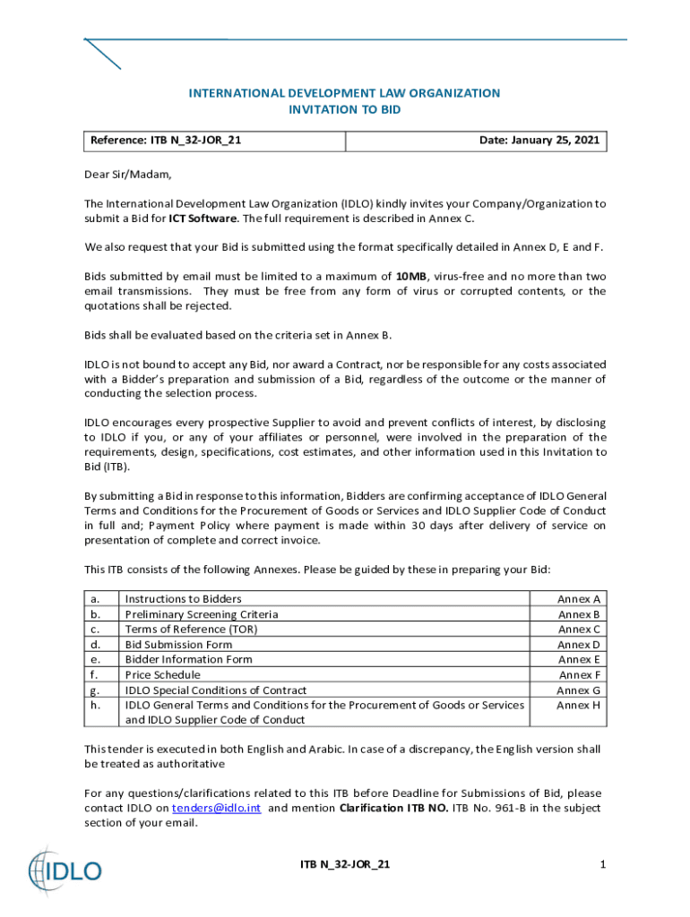 Fillable Online Reference: ITB N32-JOR21 Fax Email Print - pdfFiller