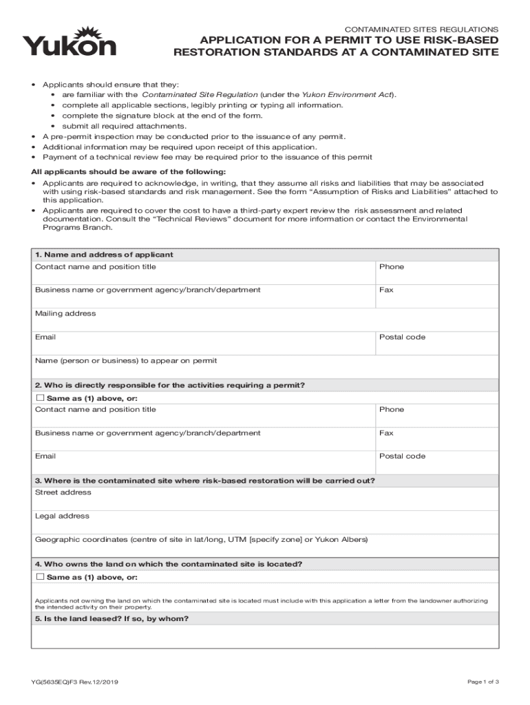 Fillable Online Application for a permit to use risk-based restoration ... Fax Email Print ...