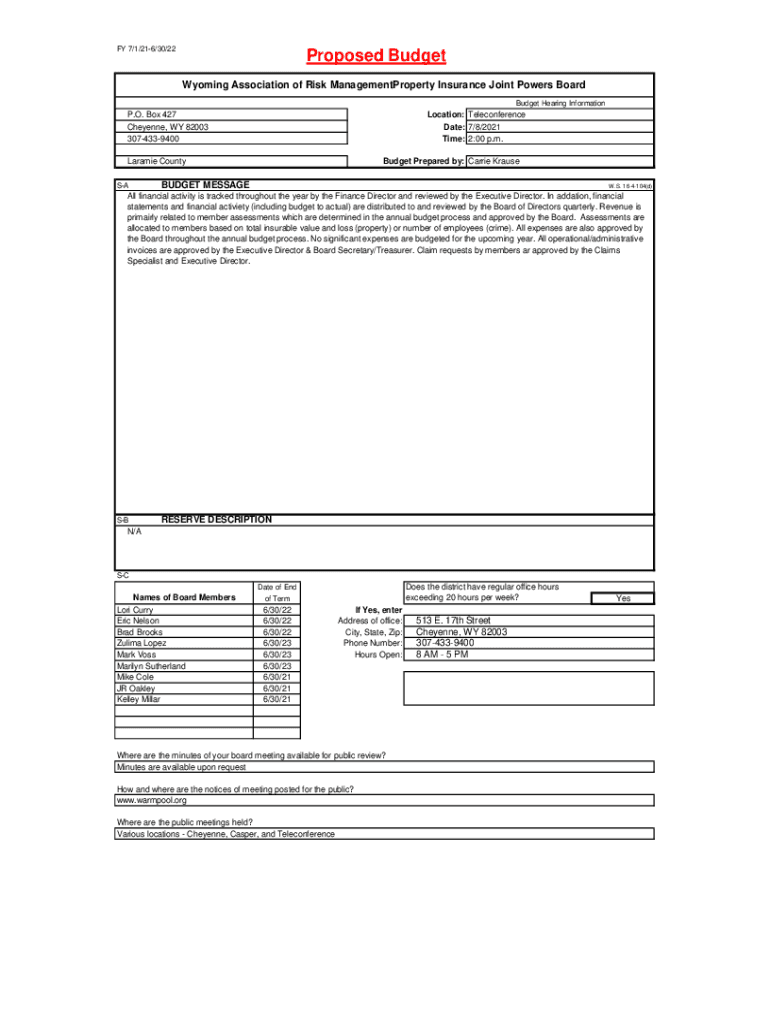 Fillable Online Budget Prepared by: Carrie Krause Fax Email Print - pdfFiller